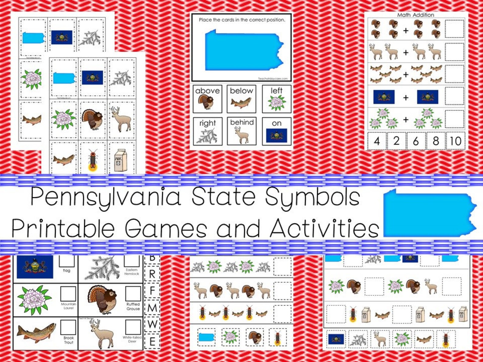 30 Pennsylvania State Symbols Themed Learning Games Download. | Etsy