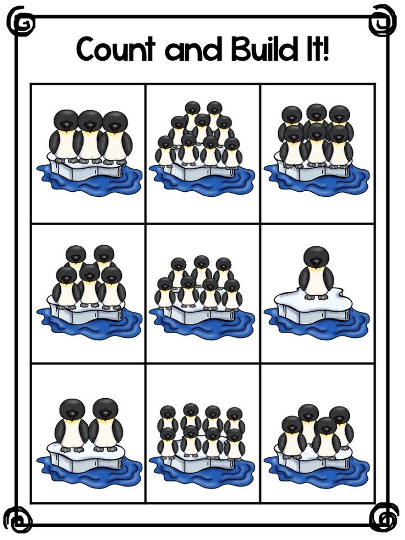 20 Printable Count and Build Worksheets/work Mats. 10 Colored | Etsy