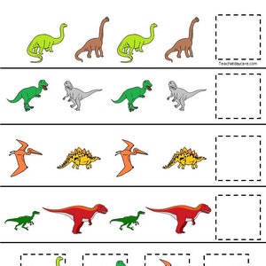 30 Dinosaur Printable Preschool Educational Games Download. Games and ...