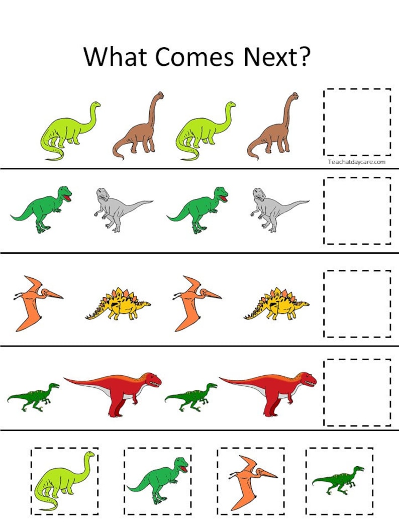 30 Dinosaur Printable Preschool Educational Games Download. | Etsy
