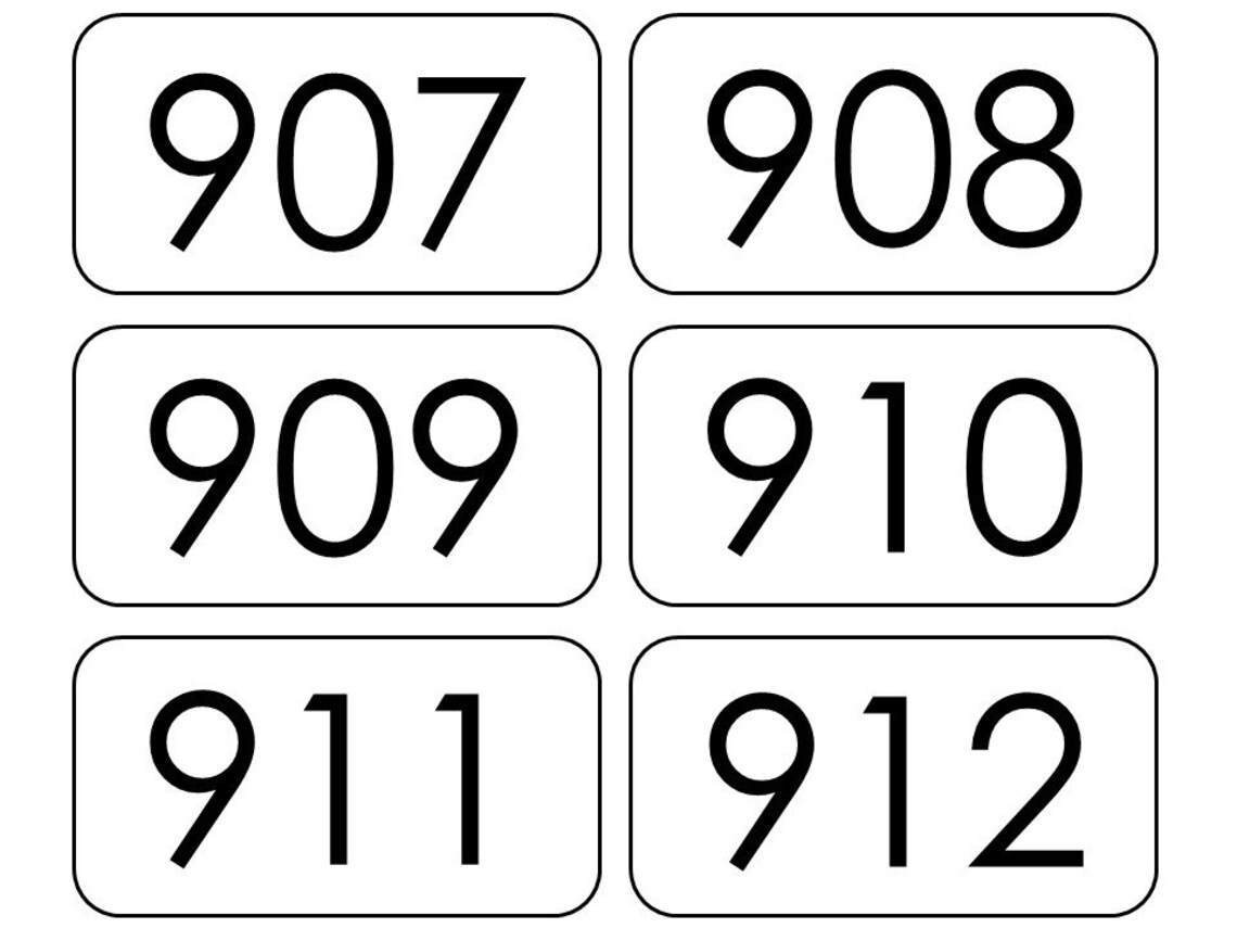 100 Printable Numbers 901-1000 Flashcards. Preschool Thru - Etsy