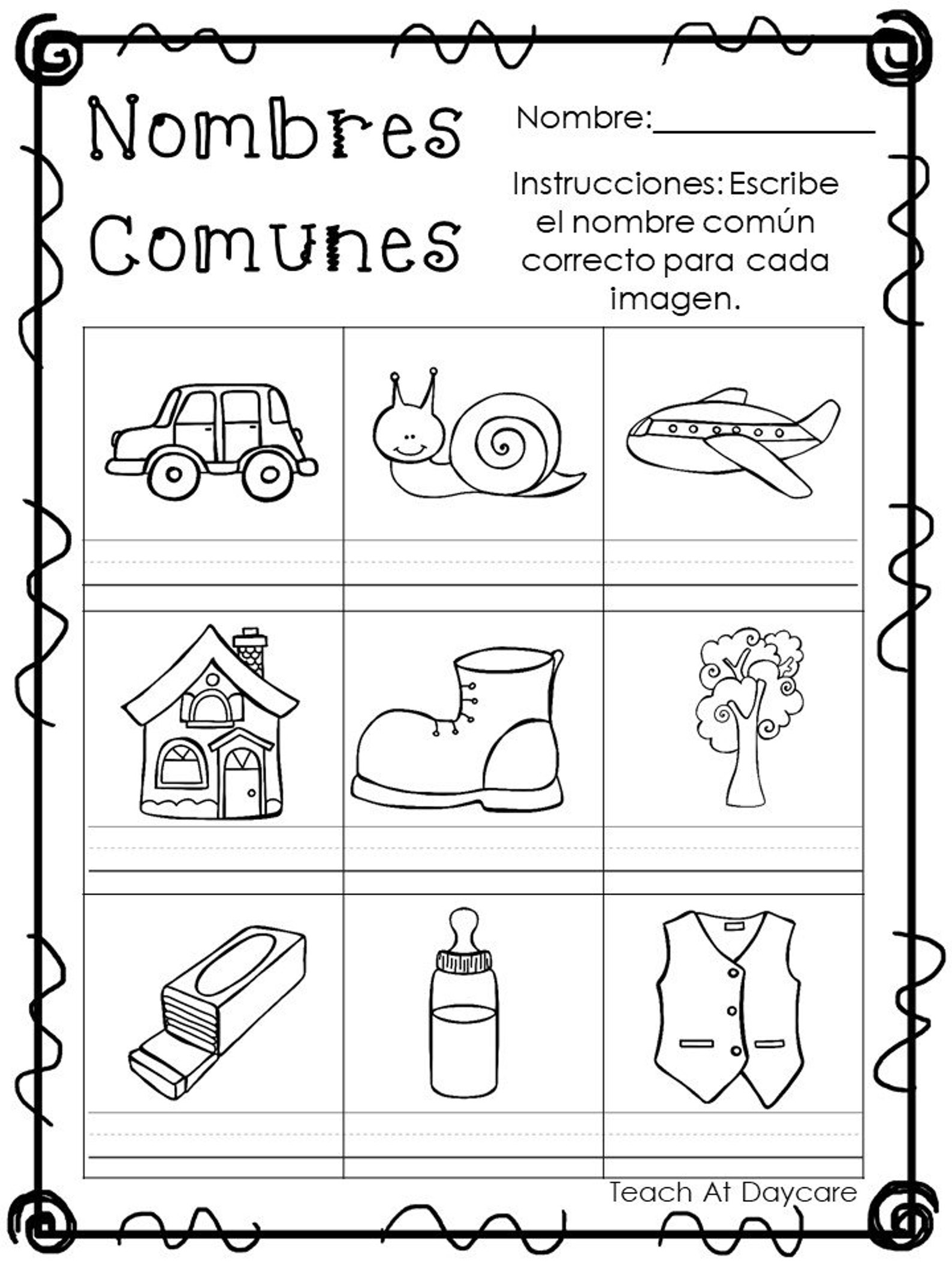 10 Printable Spanish Common Nouns Worksheets. ESL. ELA. - Etsy