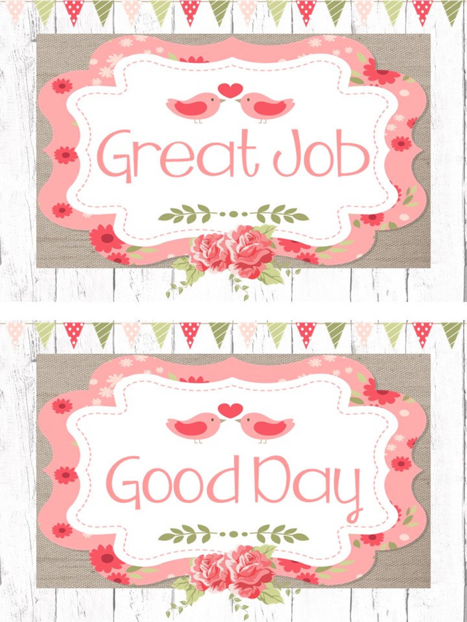 8 Printable Shabby Chic Design Preschool Behavior Clip Chart - Etsy