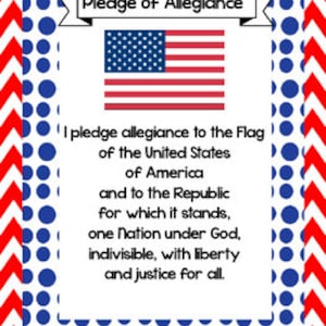 2 Printable Pledge of Allegiance Quick Reference Posters. Classroom ...