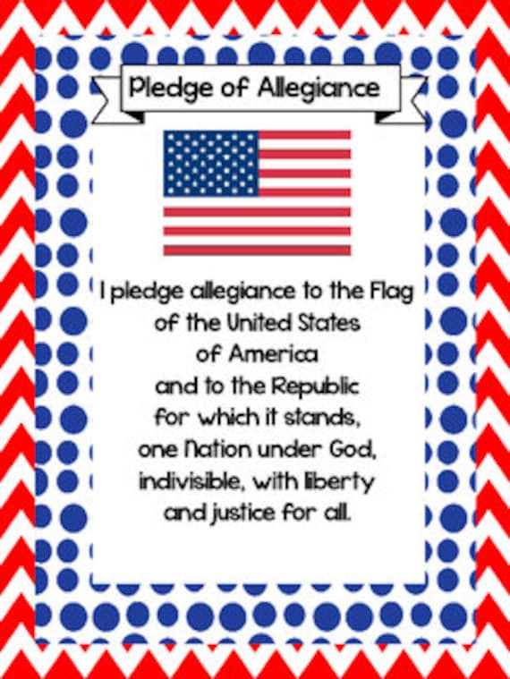 Pledge Of Allegiance Printable Definitions