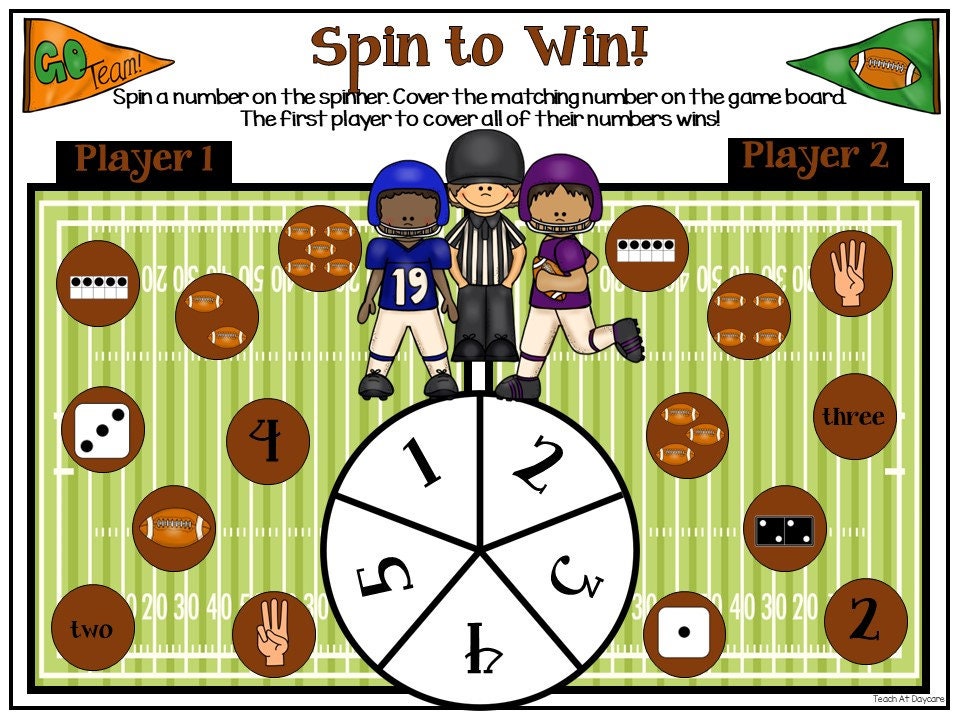 10 Printable Football Themed Kindergarten Math Center Games and ...