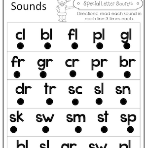 10 Say the Sounds Printable Worksheets. Preschool-3rd Grade Phonics. - Etsy
