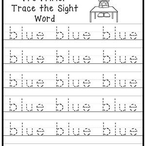 40 Printable Dolch Pre-primer Trace the Sight Word Worksheets ...