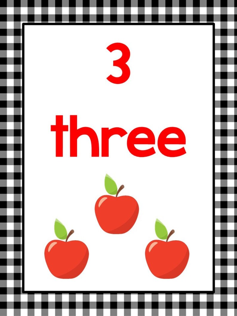 20 Printable Apple Themed Numbers Posters. Numbers 1-20. Classroom Wall ...
