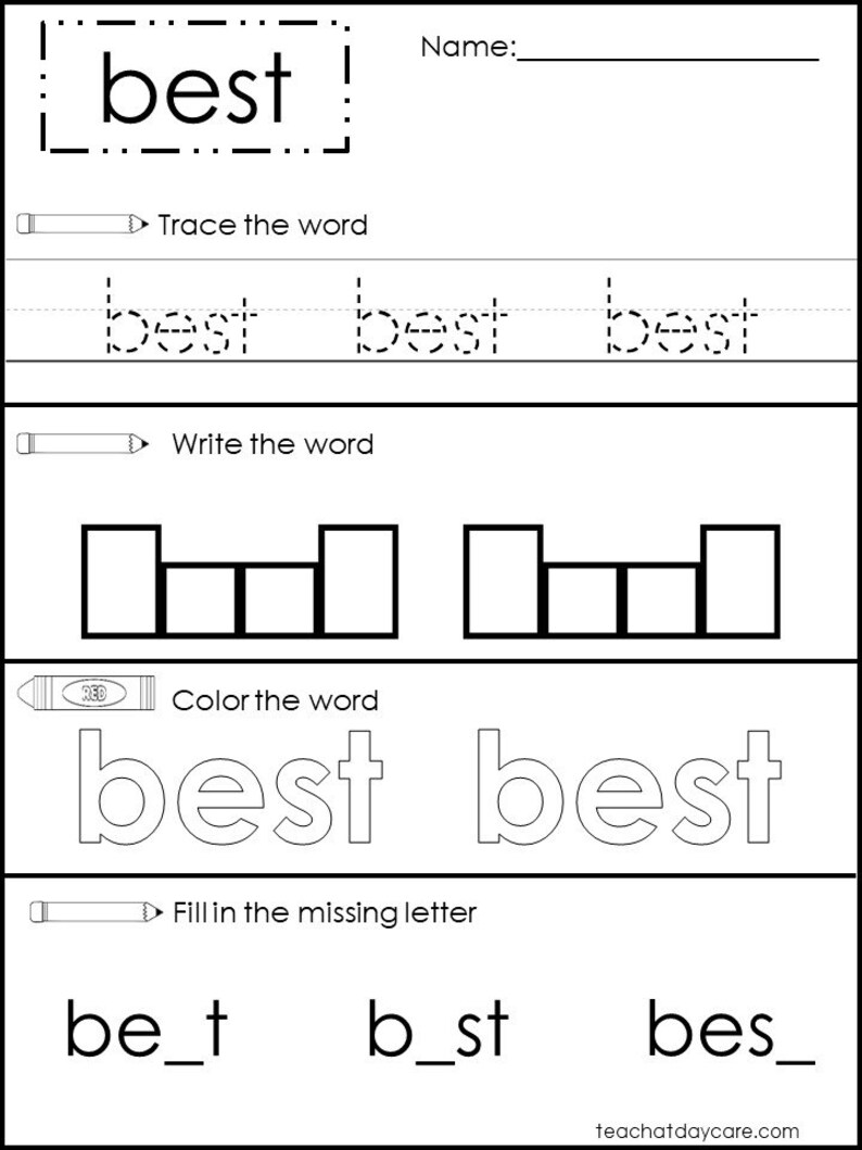 46 Printable Dolch 2nd Grade Word Work Worksheets. 2nd Grade | Etsy Canada
