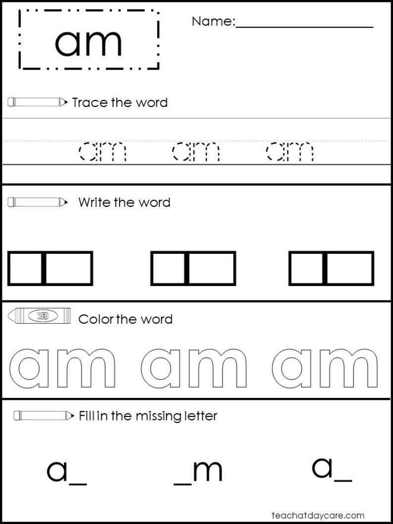 52 Printable Dolch Primer Word Work Worksheets. Kindergarten ...