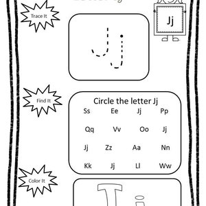 26 Printable Alphabet Trace It, Find It, Color It Worksheets. Preschool ...