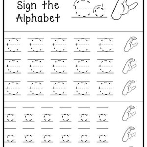 ASL Trace and Sign the Alphabet Worksheets. Preschool Phonics and ...