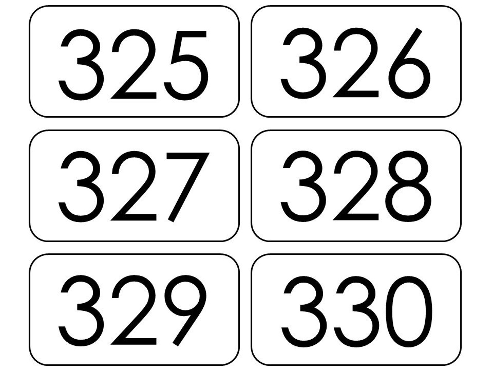 100 Printable Numbers 301-400 Flashcards. Preschool Thru Third Grade ...