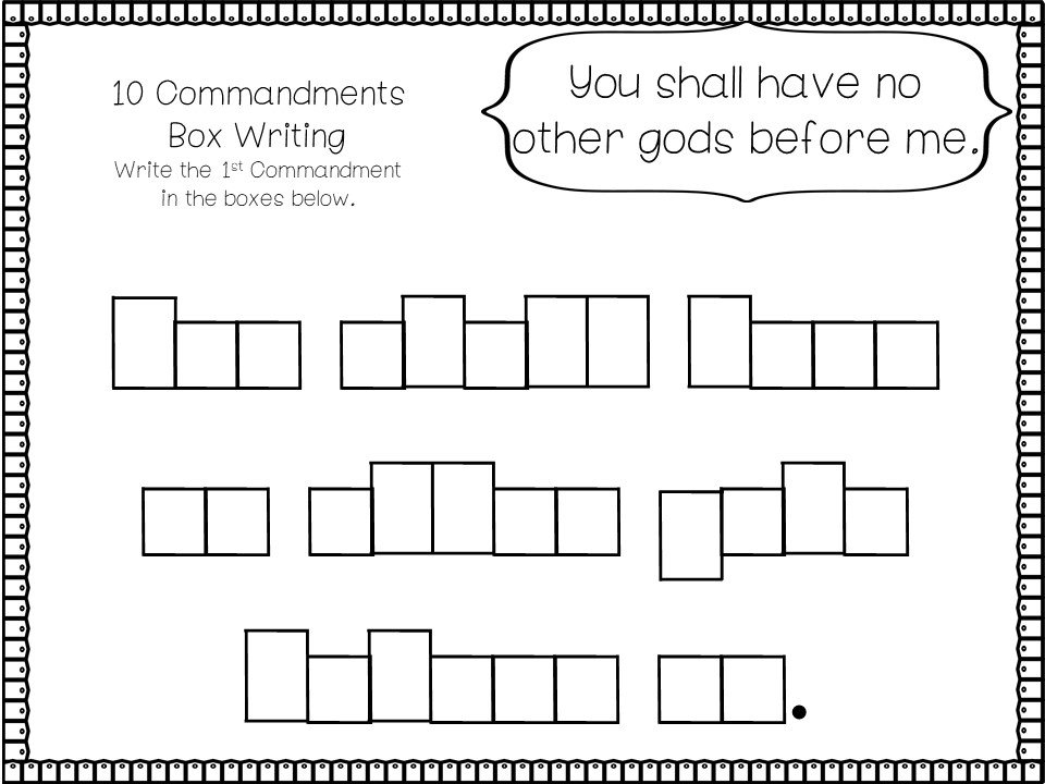 10 Commandments Tracing and Handwriting Worksheets. | Etsy Singapore
