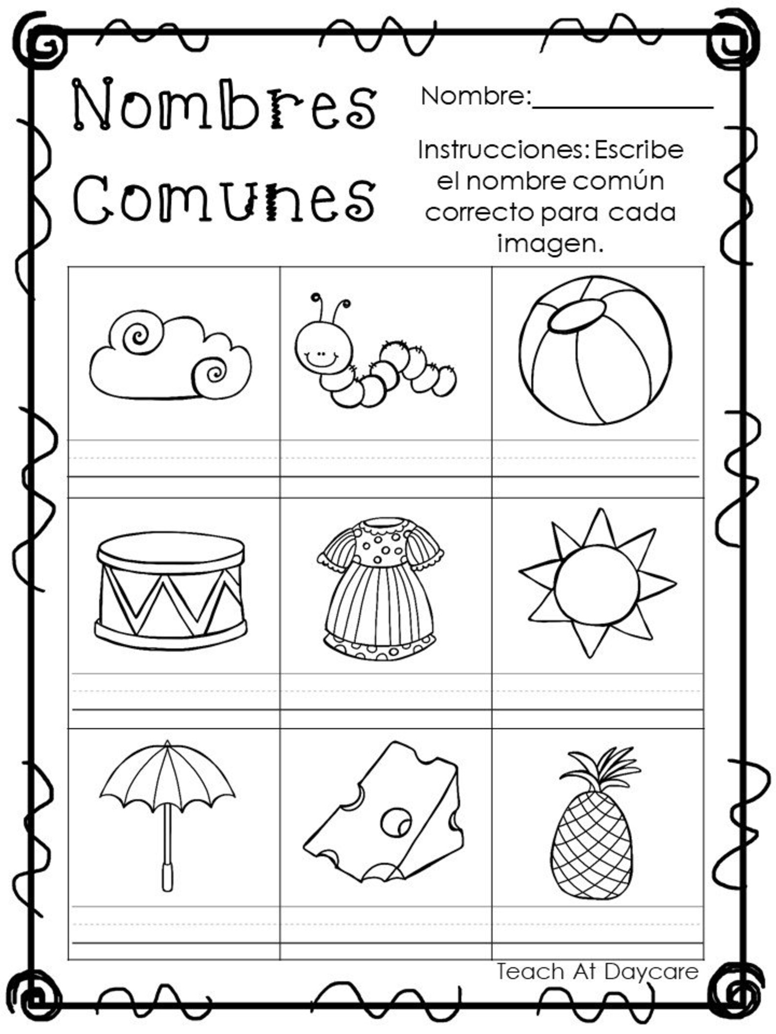 10 Printable Spanish Common Nouns Worksheets. ESL. ELA. - Etsy