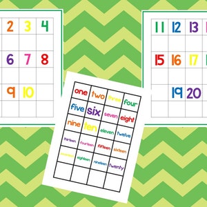 Numbers1-20 Printable Work Mats With 20 Matching Cards. - Etsy
