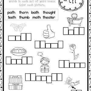 10 Printable Digraphs Box Writing Worksheets. Kindergarten-2nd Grade ...