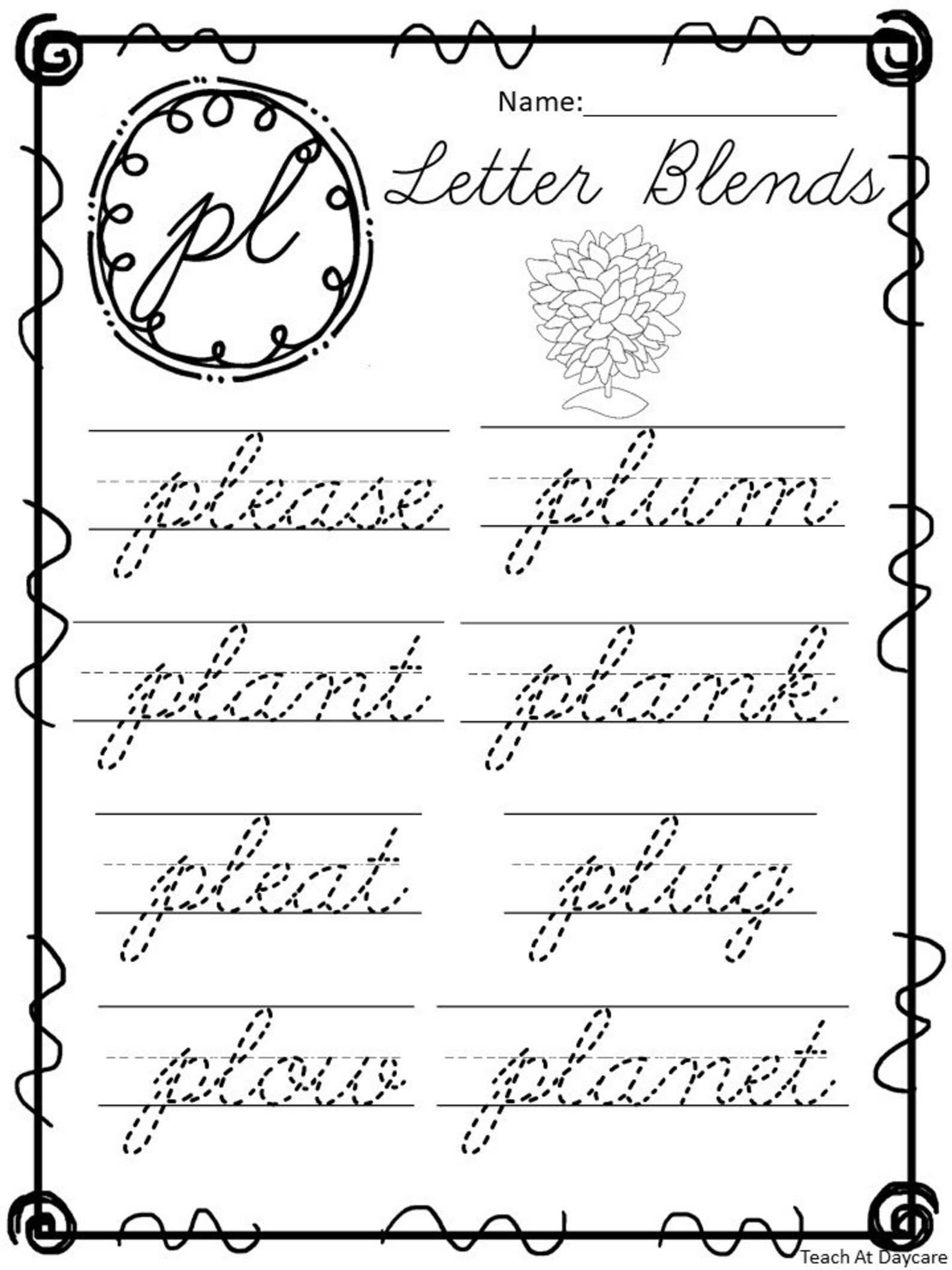 20 Printable Cursive Blends Trace the Word Worksheets. - Etsy