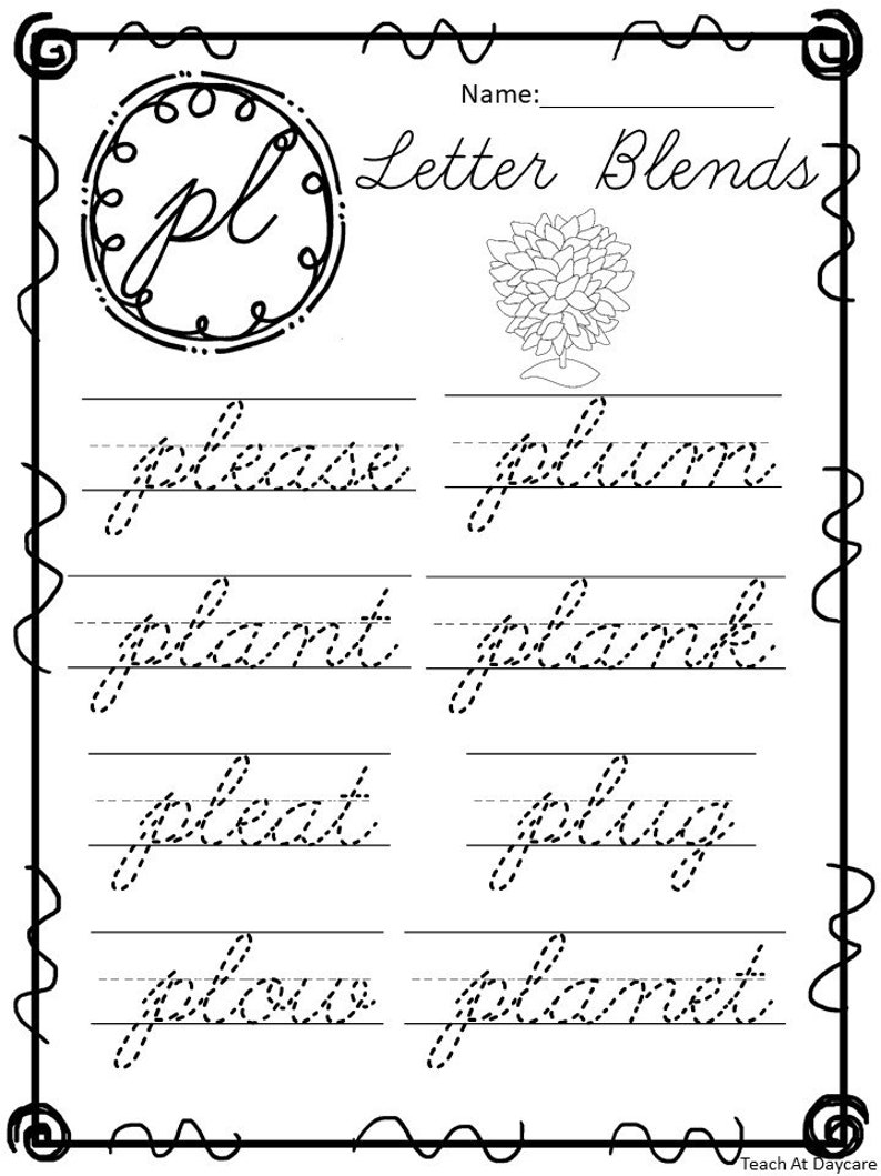 20 Printable Cursive Blends Trace the Word Worksheets. - Etsy