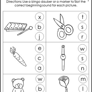10 Printable Beginning Sounds Worksheets. Preschool-1st Grade Phonics ...