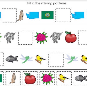 30 Washington State Symbols Themed Learning Games Download. ZIP File ...