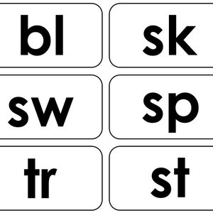 100 Printable Blends Flashcards. Preschool-2nd Grade ELA. Blend Word ...