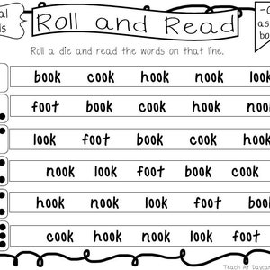 10 Printable Roll and Read Special Vowel and Double Vowel Worksheets ...
