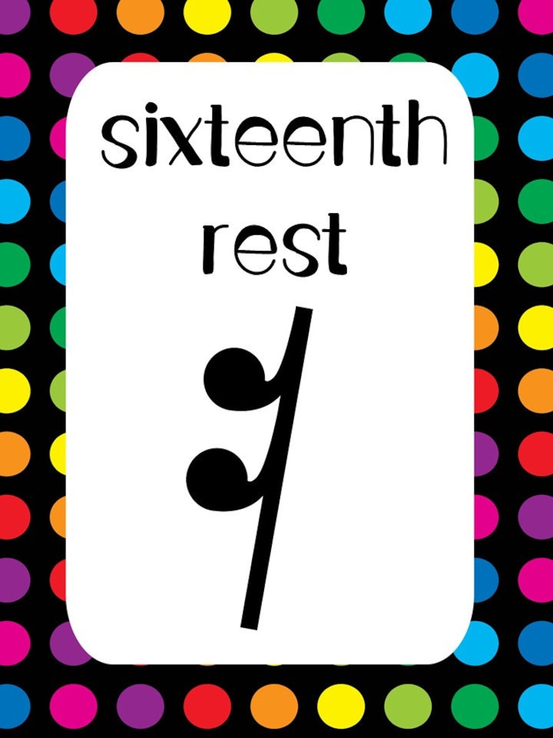 7 Printable Music Rests Posters. Full Page Classroom Wall - Etsy