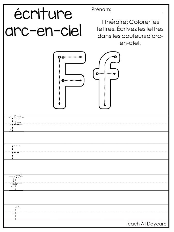 26 Printable Alphabet Rainbow Trace the Letters in French | Etsy
