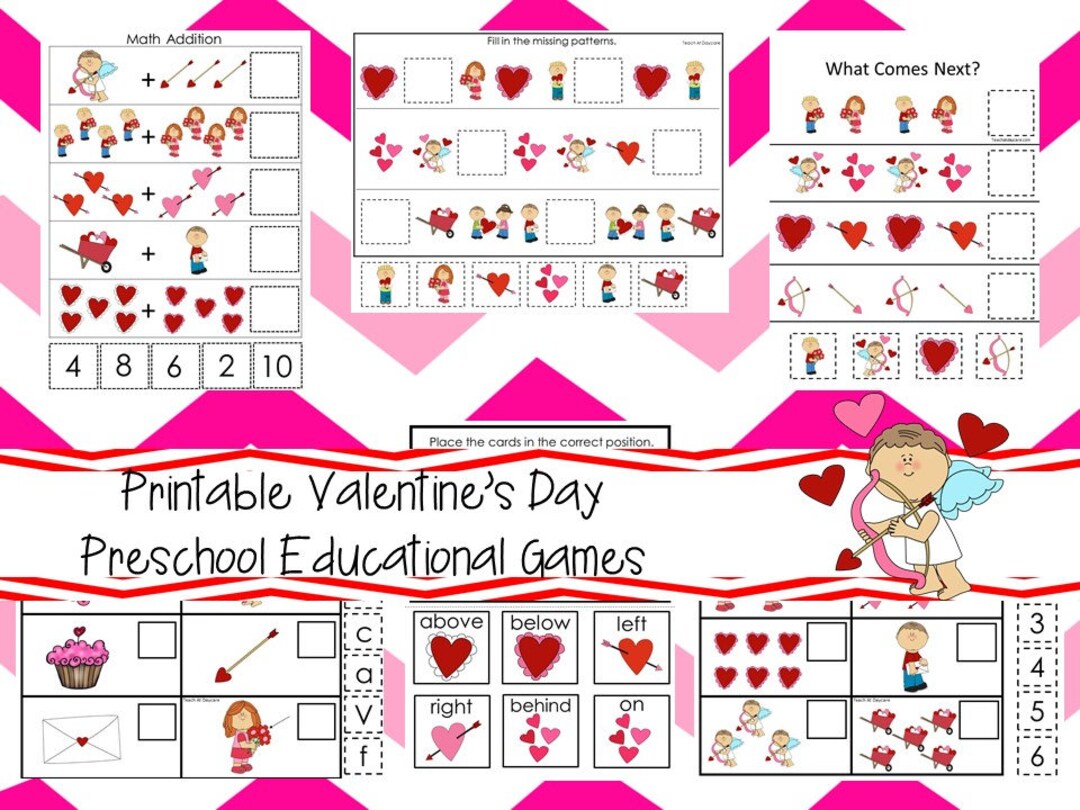 30 Printable Valentine's Day Preschool Learning Games Download. Games ...