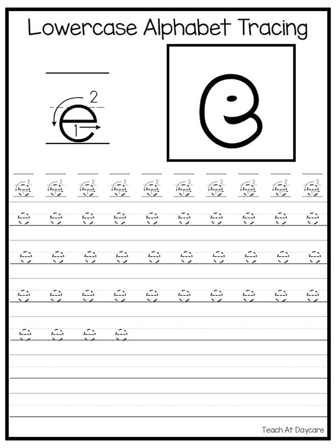 26 Printable Lowercase Alphabet Tracing Worksheets. Preschool ...