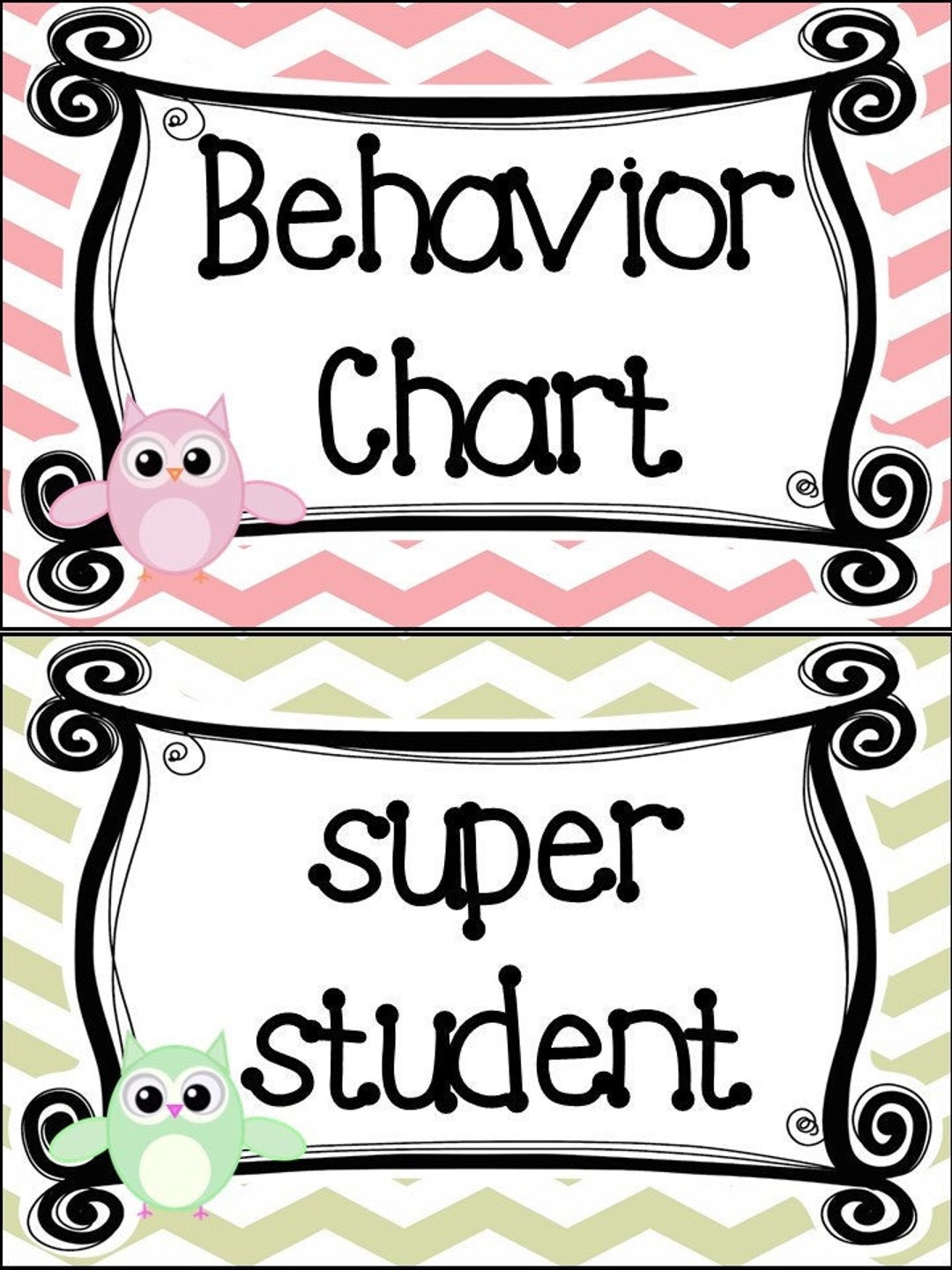 8 Printable Owl Preschool Behavior Clip Chart Cards. School Classroom ...