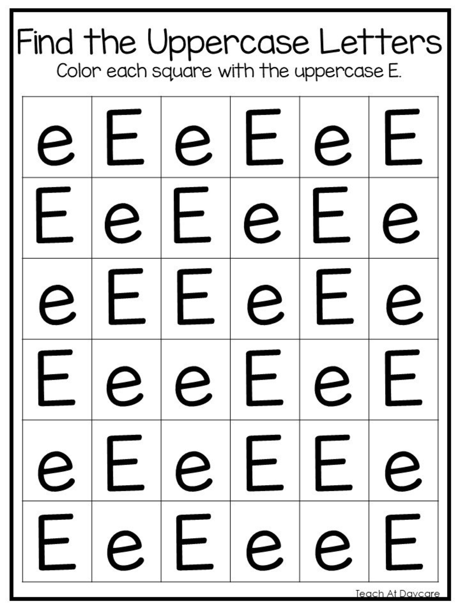 26 Find the Uppercase Letters Worksheets. Preschool-kindergarten ...