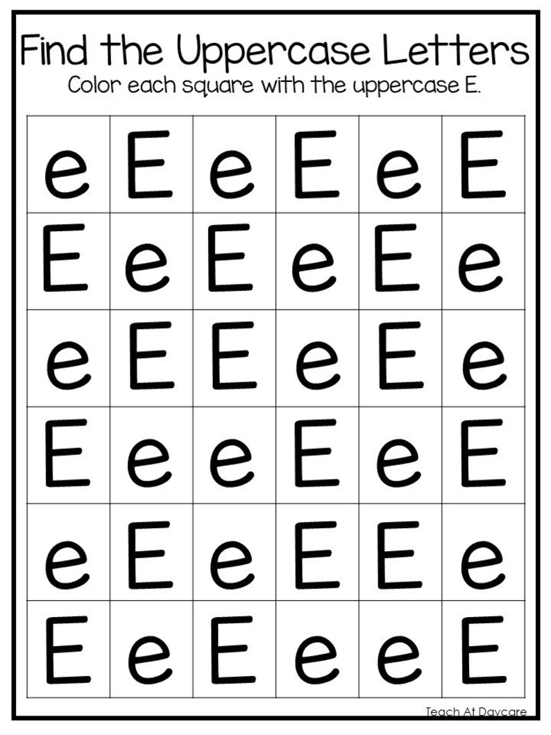 26 Find the Uppercase Letters Worksheets. - Etsy