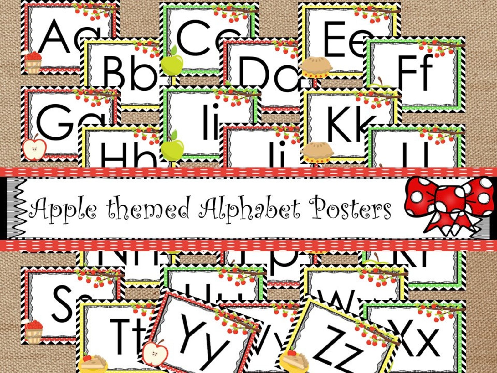 26 Printable Apple Themed Alphabet Posters. 8x10 - Etsy