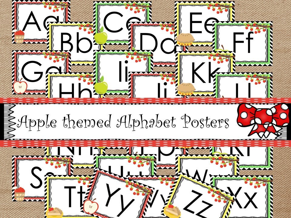 26 Printable Apple Themed Alphabet Posters. 8x10 | Etsy