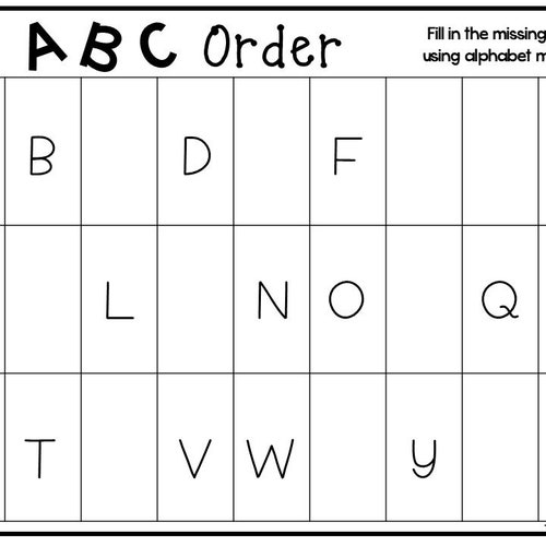 4 Printable ABC Order Work Mats/worksheets. - Etsy