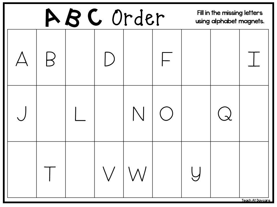 4 Printable ABC Order Work Mats/worksheets. - Etsy Canada