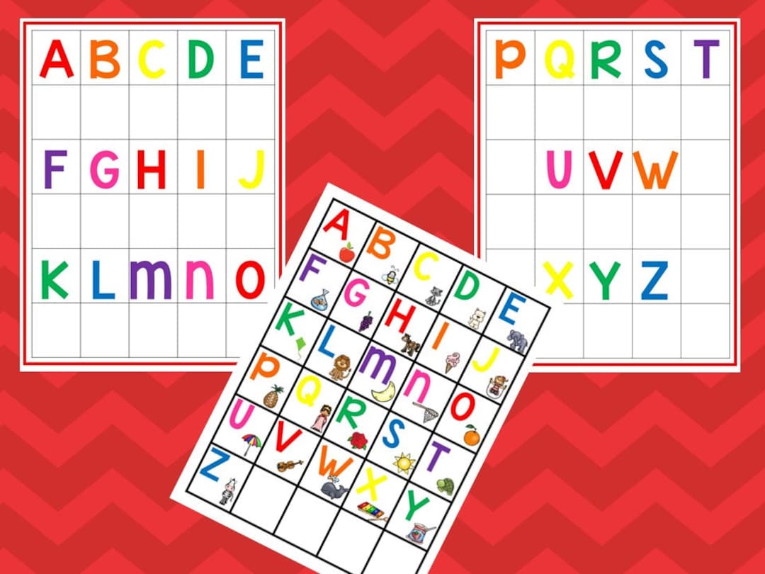 Uppercase Alphabet Phonics Printable Work Mats With 26 Matching Cards ...