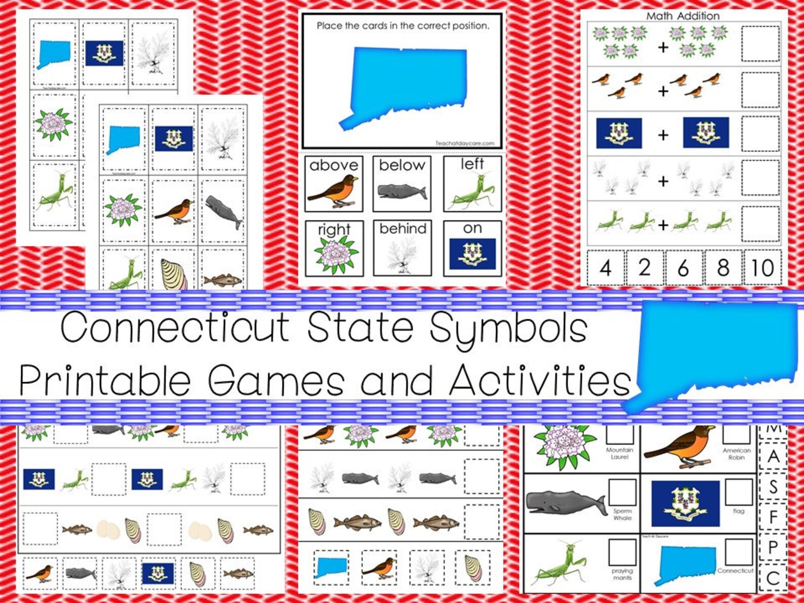 30 Connecticut State Symbols Themed Learning Games Download. - Etsy