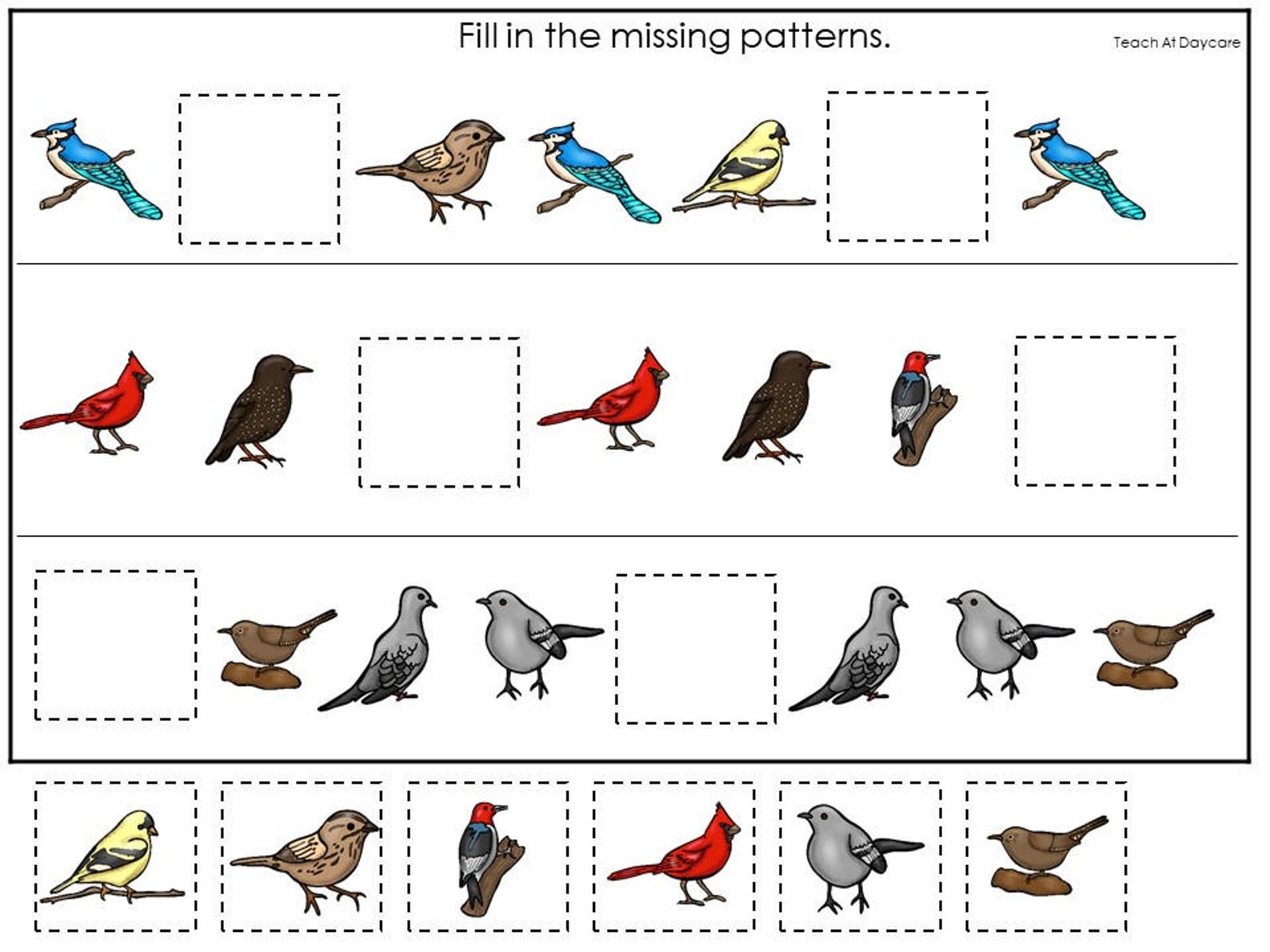 30 Printable Preschool Birds Learning Games Download. Games | Etsy