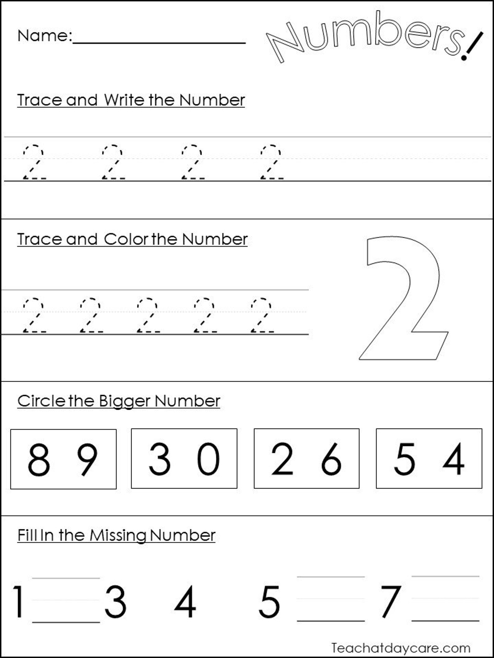 40 Printable Numbers 1-20 Practice Worksheets. Preschool-kdg - Etsy ...