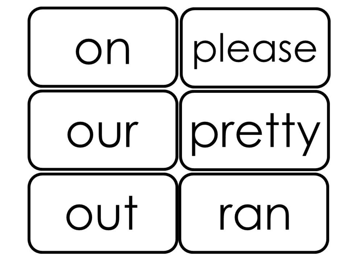 52 Printable Dolch Primer Sight Word Flashcards. Kindergarten | Etsy Canada