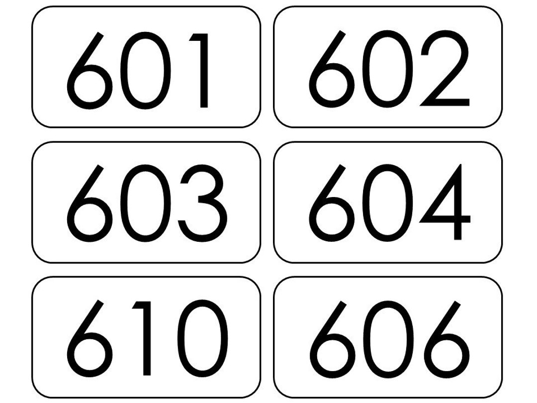 100 Printable Numbers 601-700 Flashcards. Preschool Thru Third Grade ...