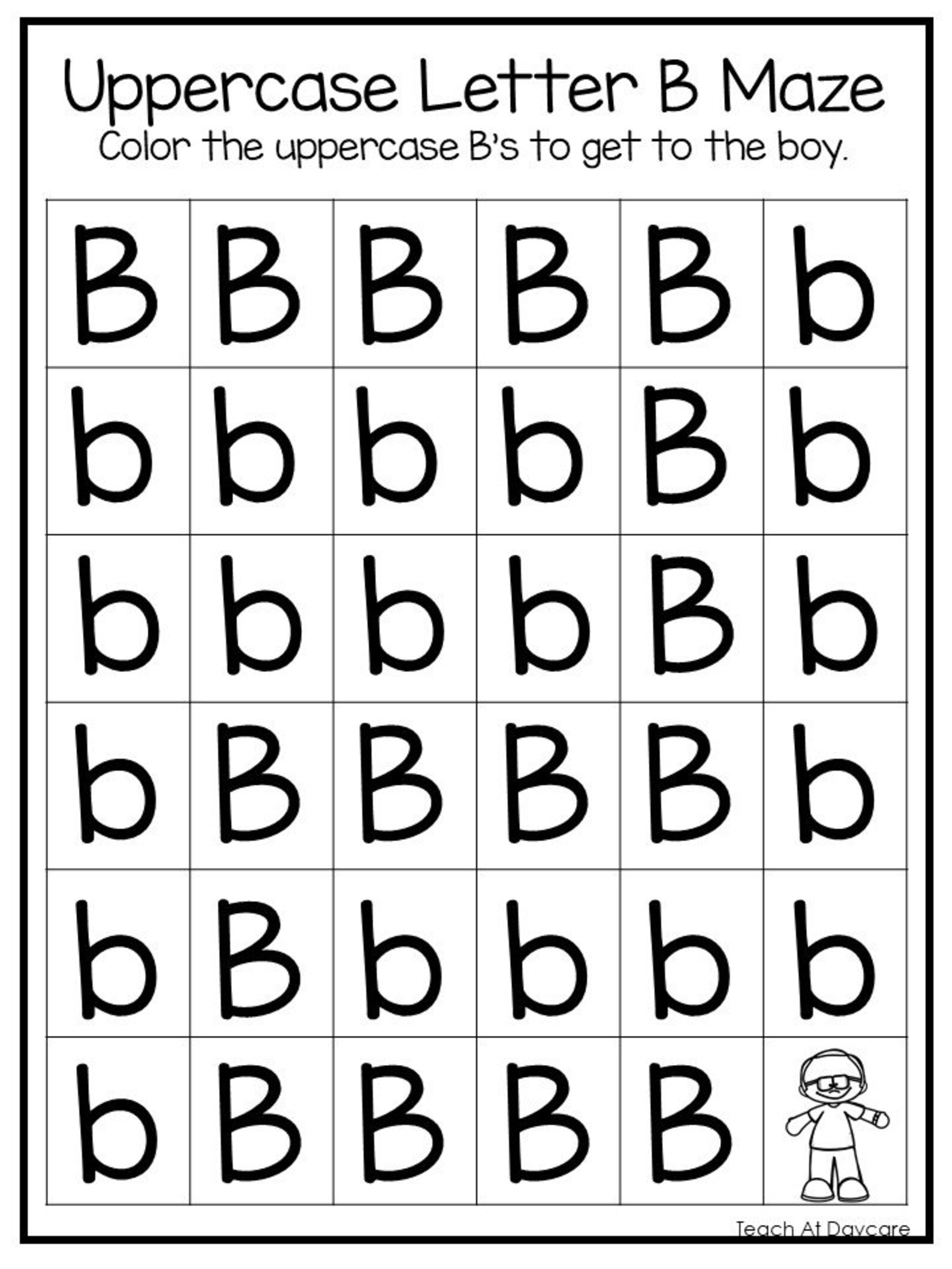 26 Uppercase Letter Maze Worksheets. Preschool-kindergarten Phonics and ...