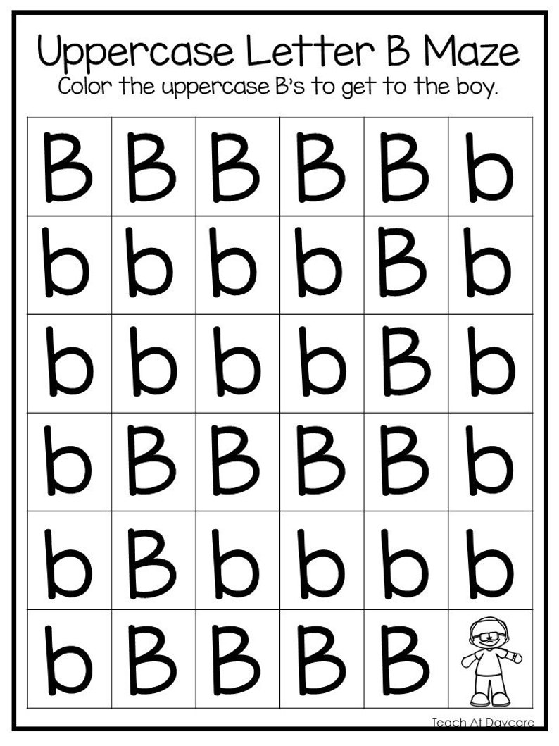26 Uppercase Letter Maze Worksheets. Preschool-kindergarten Phonics and ...