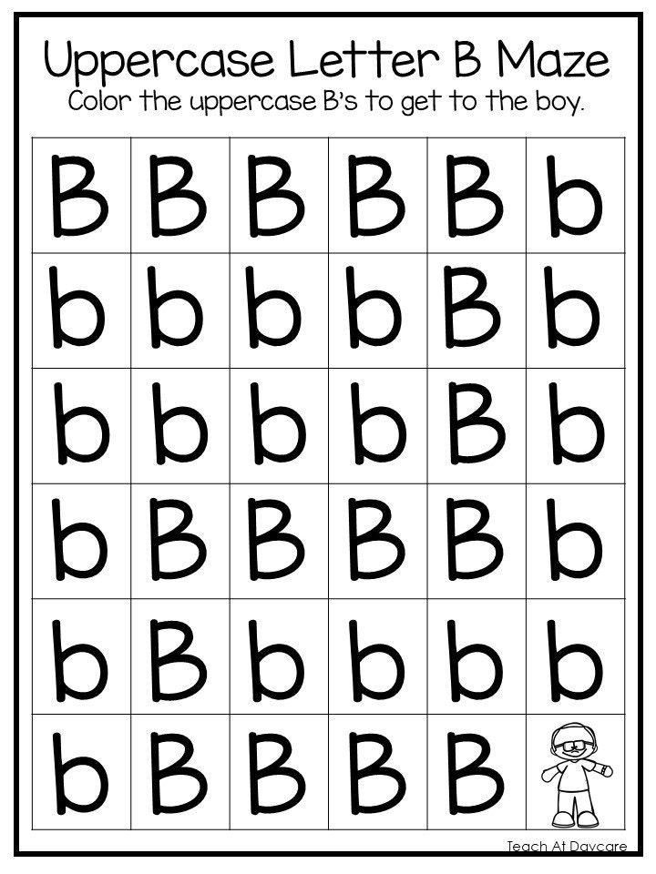 26 Uppercase Letter Maze Worksheets. Preschool-kindergarten Phonics and ...