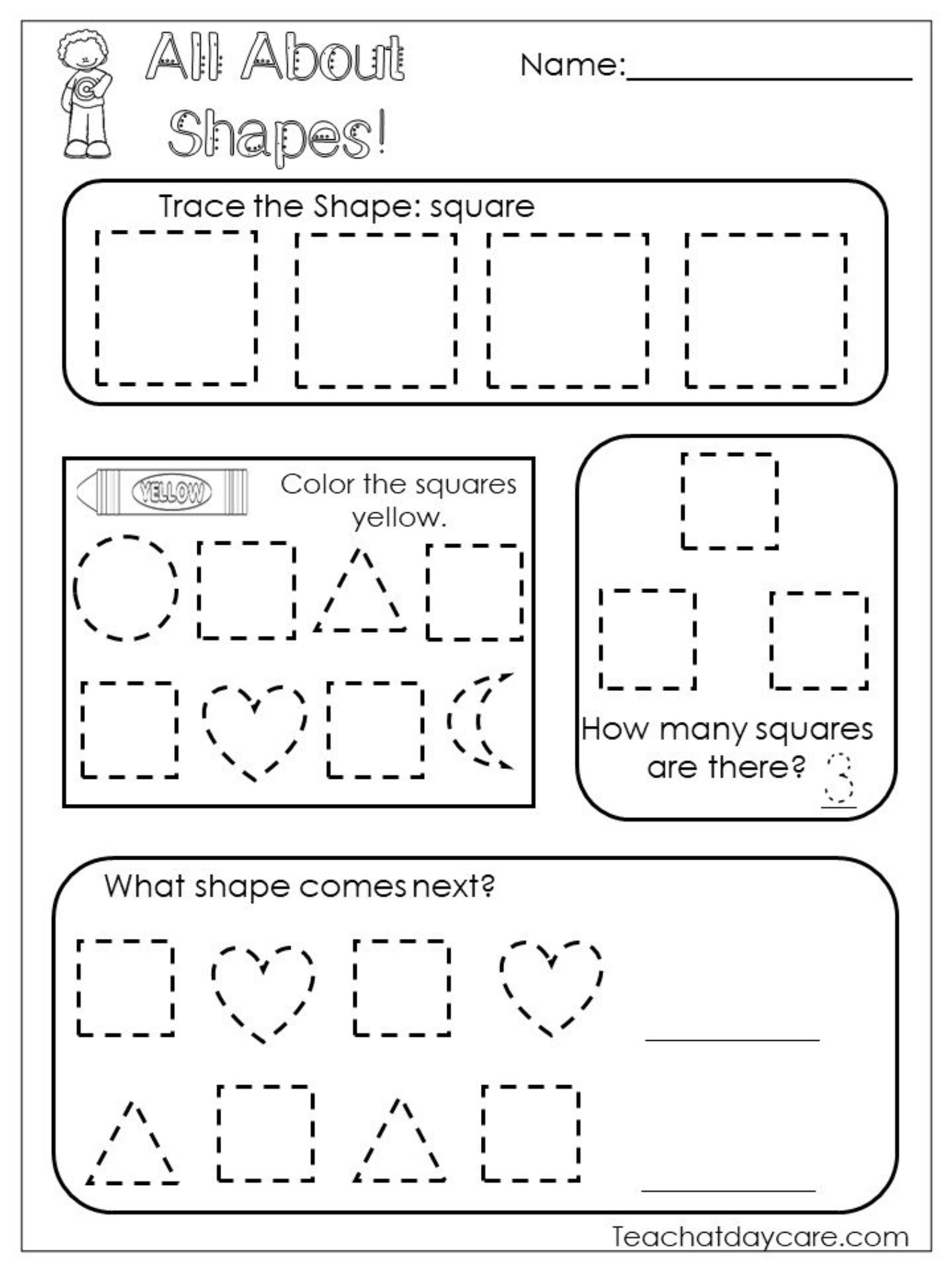 All About Shapes Worksheets. 11 Printable Shapes Worksheets. - Etsy