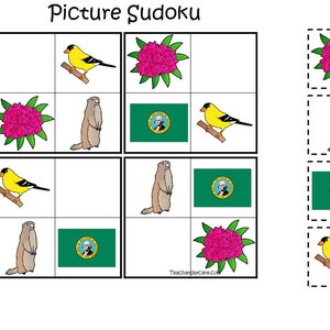30 Washington State Symbols Themed Learning Games Download. ZIP File ...